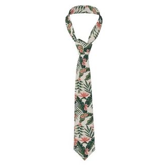 Generic Cravate Pour Hommes Palmiers Et Frangipaniers Paradisiaques Fine Necktie &Eacute;troit Cravate Pour L&Eacute;cole Accessoires F&ecirc;te