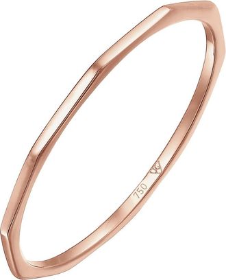 Elli PREMIUM Ring Damen Geo Eckig Trend Basic Minimal Look 750er Ros&eacute;gold