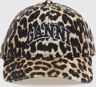 Ganni Baseballcap aus Bio-Baumwolle mit Animal-Print und Logo