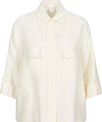 Eleventy Femme, Blouses et Chemises, Blanc, Taille: 40 FR Lino Manica 3/4