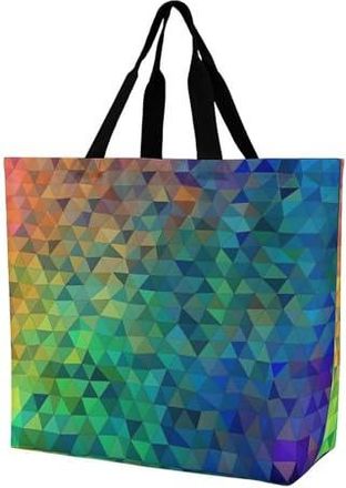 Generic Triangle Rainbow Sac Fourre-Tout Grand Tote Bag D&eacute;contract&eacute; Sac A Main Femmes Pour Travail Shopping Universit&eacute;