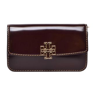 Tory Burch Britten Chain Wallet aus Glattleder - - Bags - Damen - Braun - ONE SIZE