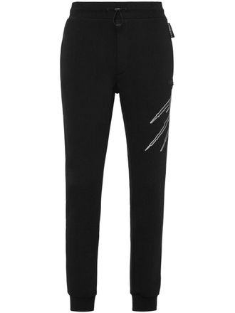 Plein Sport pantalon de jogging à imprimé graphique - Noir