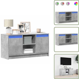 vidaXL The Living Store - vidaXL TV-Schrank mit LED-Beleuchtung Betongrau 100x34x50 cm