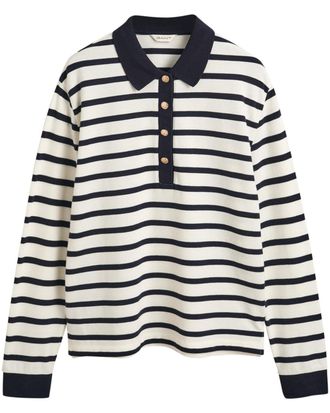 GANT Breton Stripe LS Pique Polo