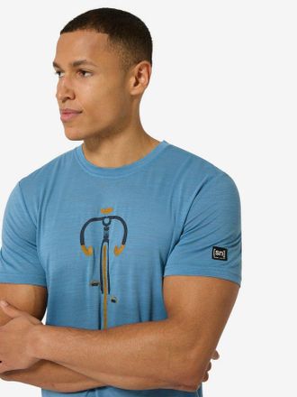 super.natural Print-Shirt f&uuml;r Herren, Merino VINTAGE BIKE TEE Bike Motivation Motiv, atmungsaktiv