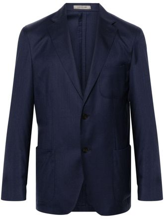 Corneliani blazer en serge &agrave; simple boutonnage - Bleu