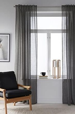 Ellos Home Emelie Gardinenschal mit Faltenband, 2er-Pack, Grau, 220 cm