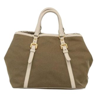 Prada Pre-owned Toile sacs-prada - Femme - Pre-owned - Beige - Taille: ONE Size