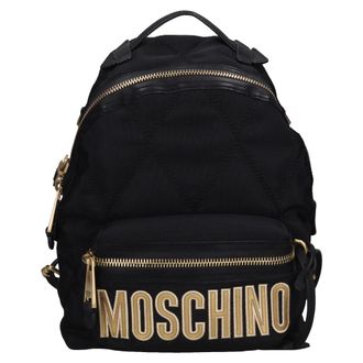 Moschino Femme, Sacs, Noir, Taille: ONE Size Fabric Backpack