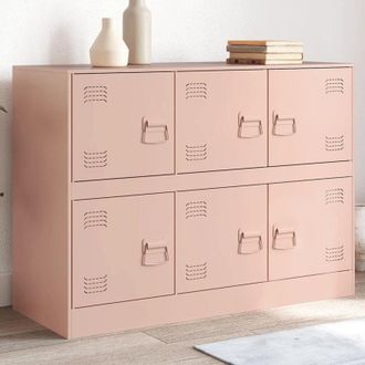 vidaXL vidaXL Sideboard Rosa 99x39x73 cm Stahl