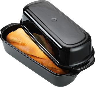 Navaris Brottopf - Toastbrot Backform - Brottopf zum Backen - Tontopf Brot - Brotbackschale - Toastbrotform - Spülmaschinenfest - Keramik - 34 x 14 cm - Schwa