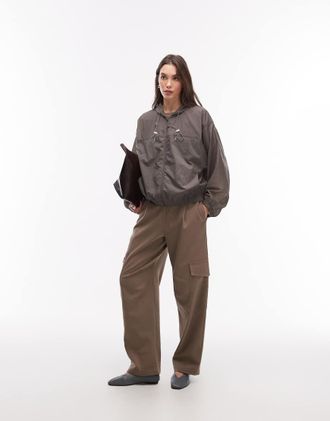 Arket Veste coupe-vent en tissu ripstop - Gris fonc&eacute;