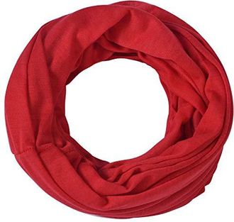 Miobo Pour homme/femme snood &eacute;charpe tube longue apparence laine rundschal beaux uni en plusieurs coloris - Rouge - taille unique