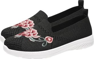Generic Chaussures en argent pour femme - Élégantes - Pour lété - Avec fond plat - Broderie florale chinoise - Respirantes et confortables - Petites chaussure
