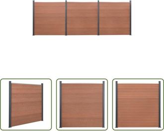 vidaXL vidaXL WPC-Zaun - Zaunelement-Set Braun 526x186 cm WPC