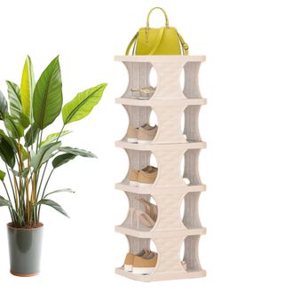 Generic Für Die Eingangsbereich,6-Etagen Kleiderorganizer | Zusammenklappbar Boden Wandschrank Flur Ecke Wohnung Schlafzimmer