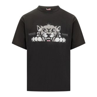 Kenzo Homme, Tops, Noir, Taille: S Happy Tiger Oversize T-Shirt