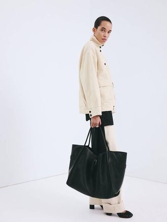 Mango Parka en jean col montant vanille - Femme - XS - MANGO