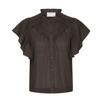 Neo Noir Femme, Blouses et Chemises, Brun, Taille: 44 FR Vinsa S Voile Top