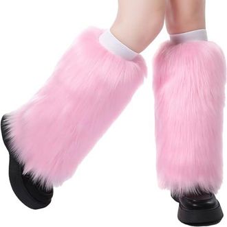 Generico Jambi&egrave;res pour femme en fourrure synth&eacute;tique chaussettes chaudes et douces au genou couvre-chaussures chaussettes dautomne froides costume &agrave; th&egrave;me car