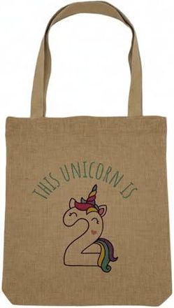 Fabulous Sac Shopping Tote Bag Aspect Lin - This Unicorn is 2 Celebration Birthday Party Gift Magical Fantasy - Sac de Courses Toile Epaisse 360g Beige Naturel