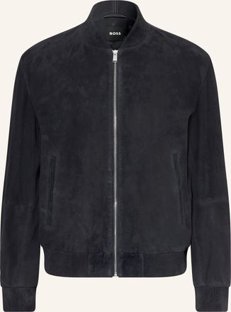 HUGO BOSS Lederblouson Muller blau