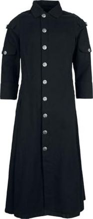 Gothicana by EMP Homme Manteau long noir avec accessoires métalliques L