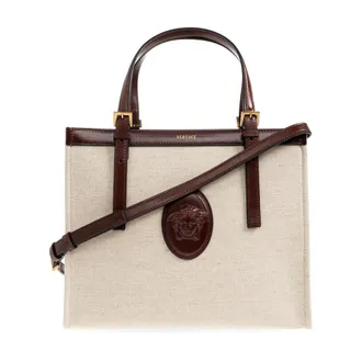 Versace Femme, Sacs, Beige, Taille: ONE Size Rivi&egrave;re Canvas Tote