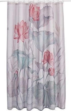 Spirella Schimmel Duschvorhang-Anti-Bakteriell, waschbar, wasserdicht, Polyester, Jaya 180x200cm Blumen Beige, Multi-Colored, Unqie