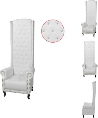 vidaXL Sessel - Living Hochlehner-Sessel Wei&szlig; Kunstleder - Wei&szlig;