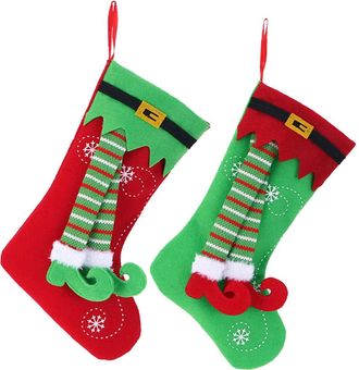 OSALADI 2 St&uuml;ck Weihnachtsstrumpf H&auml;ngedekoration Mehrzweck Weihnachtsbaum Strumpfbeutel Bunte Weihnachtsbaum H&auml;ngesocke mit Gro&szlig;er Kapazit&auml;t f&uuml;r S&uuml;&szlig;igkeiten 