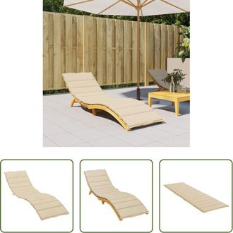 vidaXL Terrassenliegenauflage - Sonnenliegen-Auflage Beige 200x50x3 cm Oxford-Gewebe