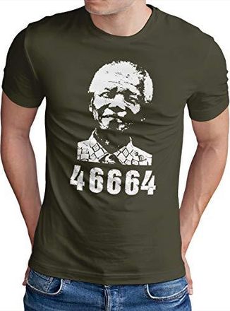 OM3 Mandela-Forever T-shirt pour homme Motif Nelson Madiba Peace Freedom Taille S à 4XL, Olive, XL