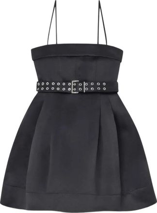 Ganni Femme, Robes, Noir, Taille: 38 FR Robe Trap&egrave;ze Ceintur&eacute;e