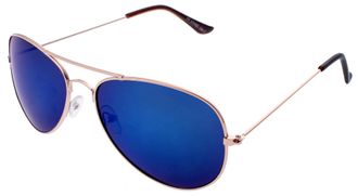 Miobo mit Edelstahl Metall Gestell Sonnenbrille Gold Blau
