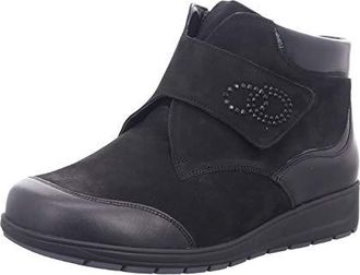 Waldläufer Mimi 812815 304 001 Black Combi Leather Womens Wide Ankle Boots 37 Black