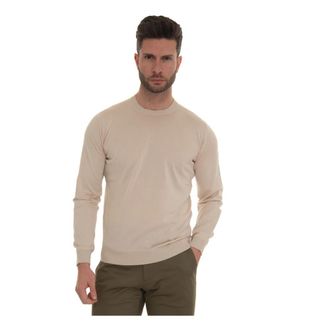 Hindustrie Ultraleichter Slim Fit Baumwollpullover - - Knitwear - Herren - Beige - 4XL