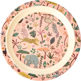 Rice Melamin Kinderteller - Koralle - Jungle Animals Print