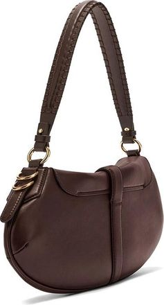 Ganni Logo-Plaque Shoulder Bag - Brown