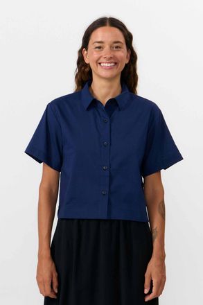 Suite13lab Damen vegan Hemd Valles Dunkelblau