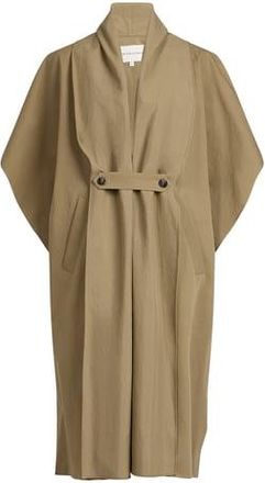 Viktoria Chan Trench cape sans manches en coton m&eacute;lang&eacute;