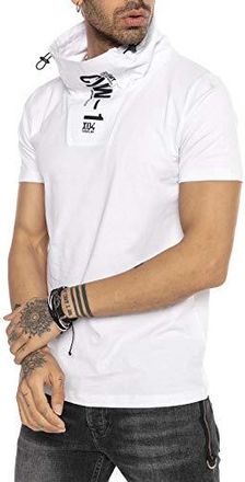 Red Bridge Redbridge T-Shirt Homme &agrave; Manches Courtes et col roul&eacute; imprim&eacute; sur Le Devant Blanc S