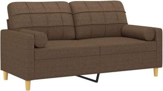 vidaXL Vidaxl - Canap&eacute; 2 places avec oreillers d&eacute;coratifs marron 140 cm tissu