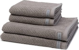 ROSS 4 teiliges Frottier-Set - Smart (2 X Handtuch 2 X Duschtuch im Set) - 520 g/m2 - Baumwolle - Frottee - saugstark - weich und flauschig - Flanell