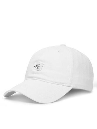 Calvin Klein Cap Monologo Woven Patch Bb Cap LV04D5077G Wei&szlig;