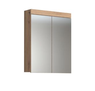 Trendteam Amanda - Spiegelschrank - Eiche - moderner Badspiegel mit 3 Fächern - (BxHxT) 60 x 77 x 17 cm - 2 Einlegeböden - Kratzfest