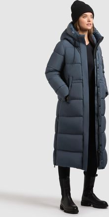 Khujo Steppmantel KHUJO VELIA, Damen, Gr. XS, dim blau, 100% Polyester, unifarben, eingesetzt elastischer Bund mit Windstopper, M&auml;ntel Steppmantel, Topselle