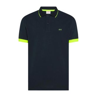 Sun 68 Homme, Tops, Bleu, Taille: 2XL Polo Small Stripe Fluo S/S