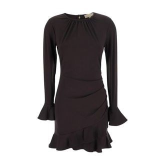 Michael Kors Kleid aus geripptem Stretch-Jersey in Matt-Optik - - Dresses - Damen - Braun - S